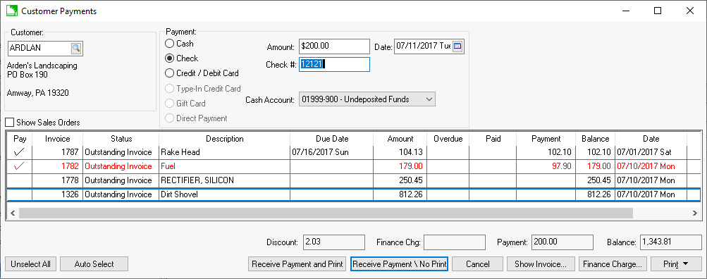 Processing Customer Payments